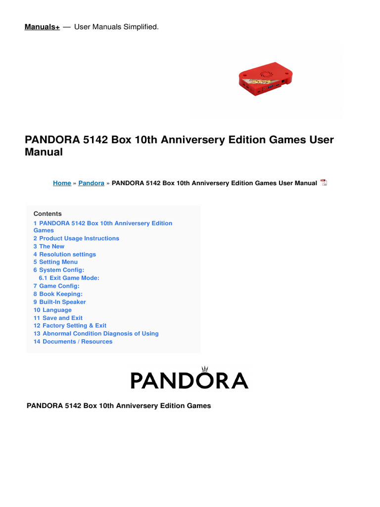 5142 Box 10th Anniversery Edition Games Manual | PDF | Display Resolution | Hdmi