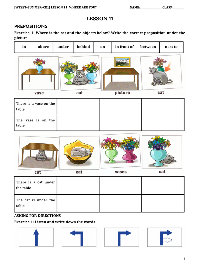 Lesson 11 - Where Are You - Preposition | PDF | Language Arts & Discipline