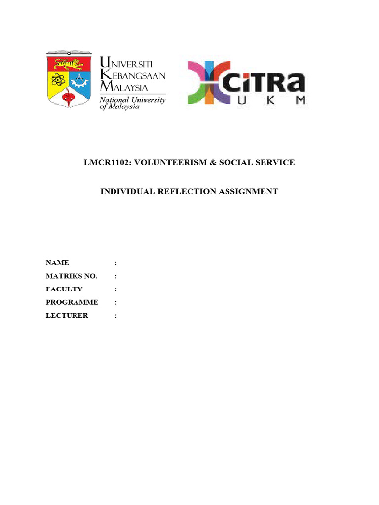 Individual Reflection Template - Interview Volunteer | PDF | Volunteering