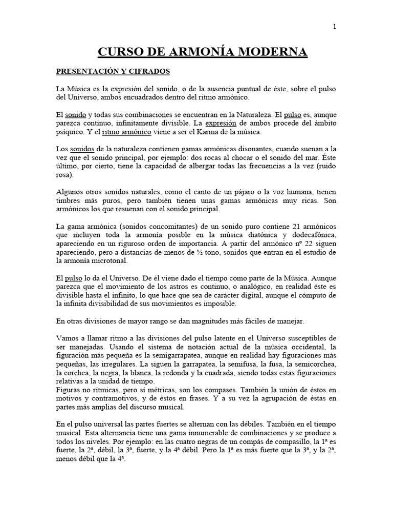 Curso de Armonía Moderna | PDF | Acorde (Música) | Escala (música)