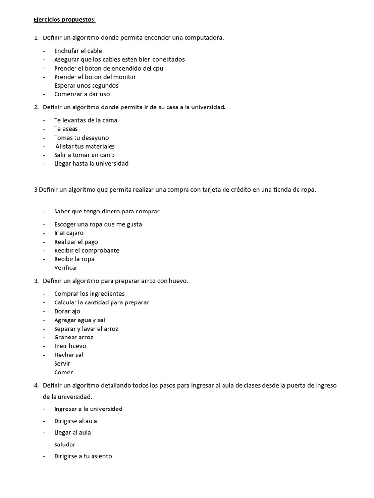 Ejercicios propuestos | PDF
