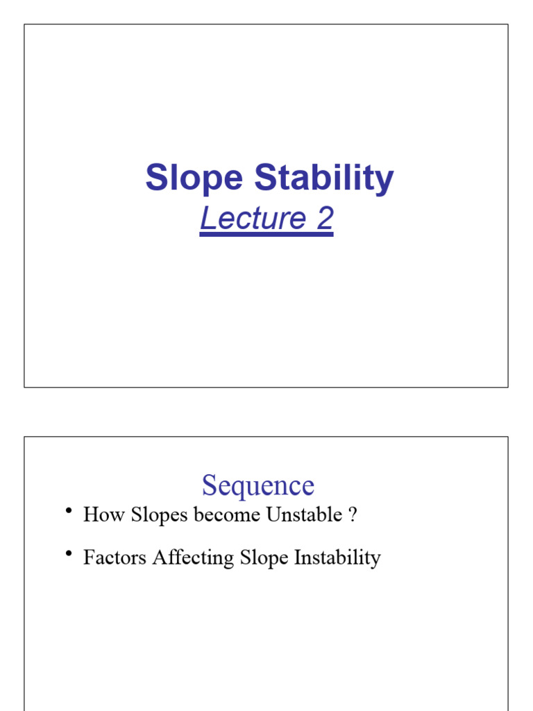 2 - Lecture2a-Slope Instability | PDF | Erosion | Lake