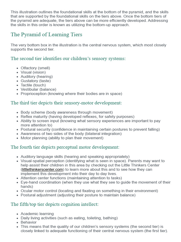 Pyramid of Learning and Children's Foundational Skills - 2 | PDF ...
