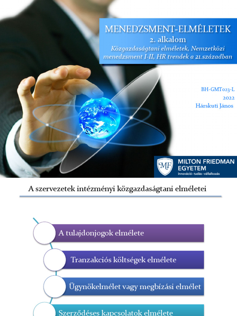 Menedzsment Elmeletek Es Gyakorlat 2022-2023-2 | PDF