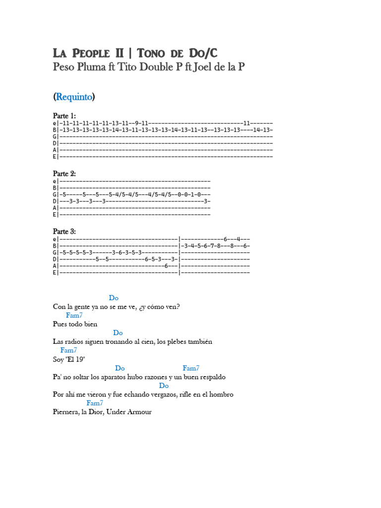La People II (Requinto y Acordes) | PDF