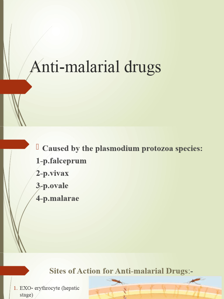 Antimalarial Drugs | PDF | Clinical Medicine | Medical Specialties