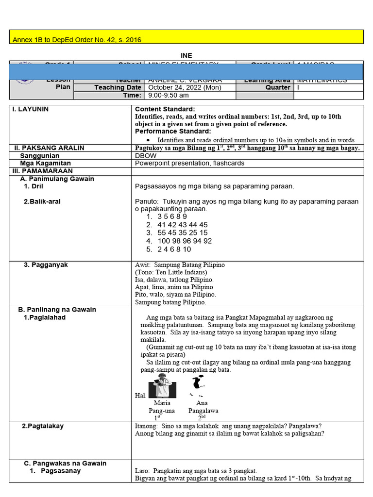 LP Math 1 Quarter 1 10 24 22 | PDF