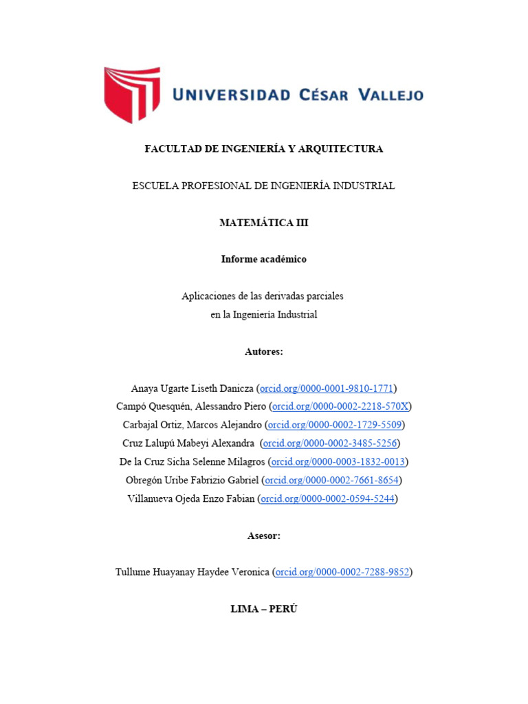 Informe de Mate III | PDF | Business | Ingeniería