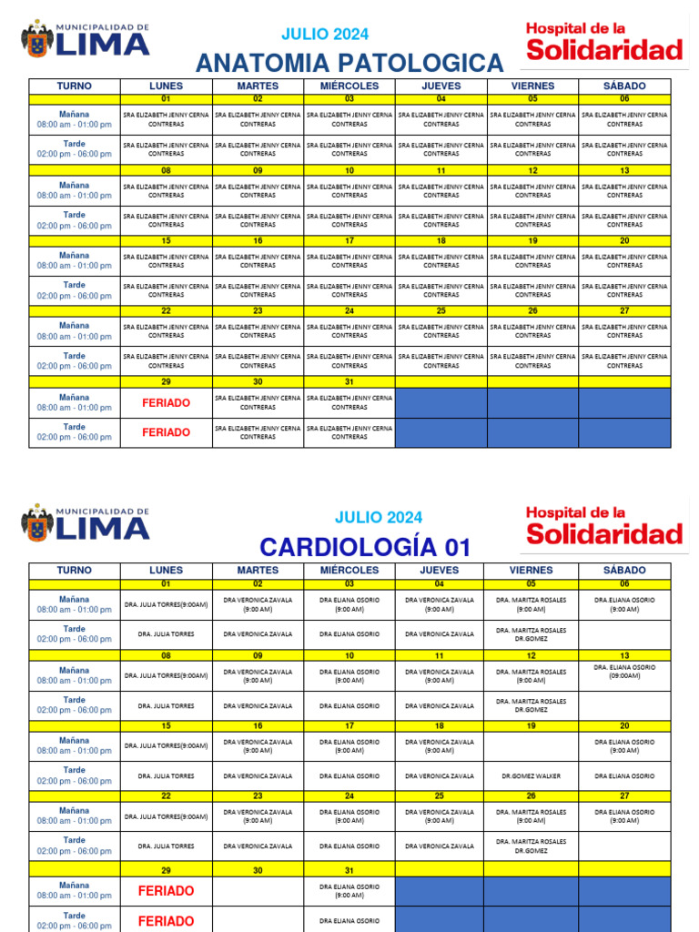 Horarios | PDF