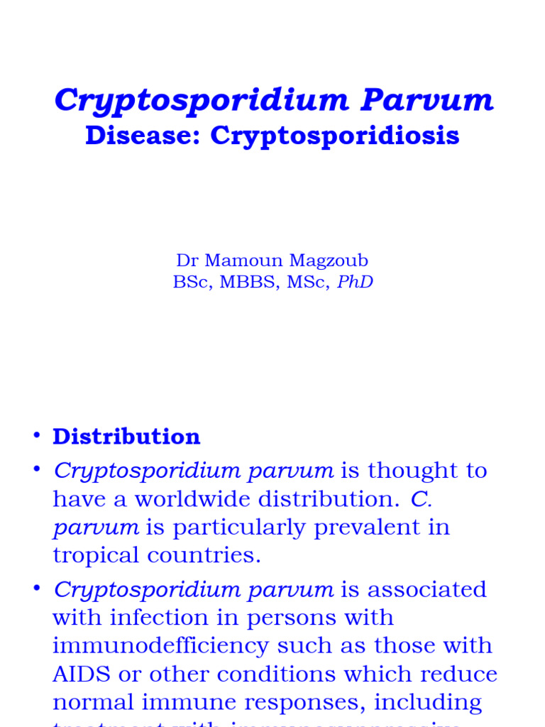 6 - Cryptosporidium Parvum | PDF | Diseases And Disorders | Medicine