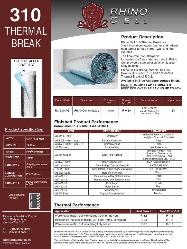 Rhino Cell 310 Thermal Break | Download Free PDF | Building Insulation | Materials