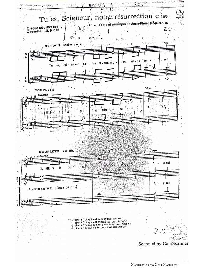 Tu Es Seigneur Notre Résurrection | PDF