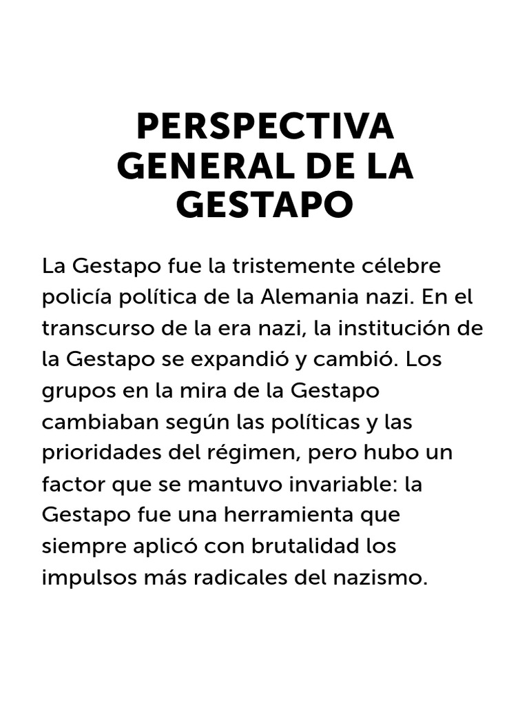 La Brutalidad de la Gestapo Nazi | PDF | Alemania nazi | Gestapo