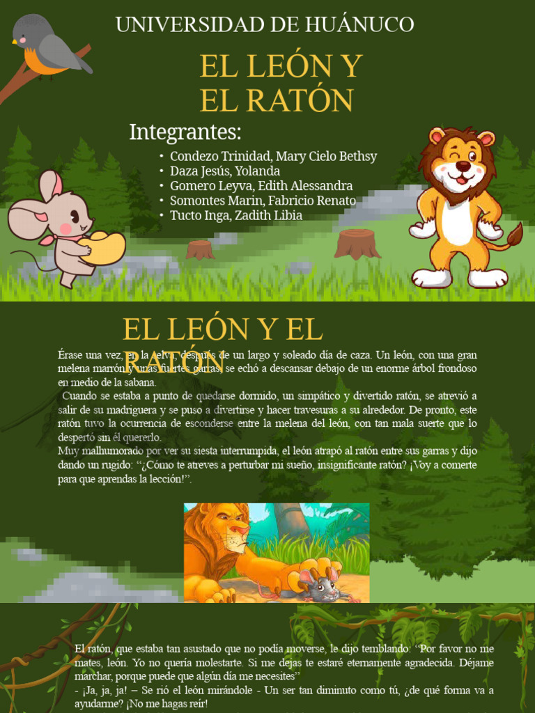 El León y el Ratón: Moralejas y Amistad | PDF