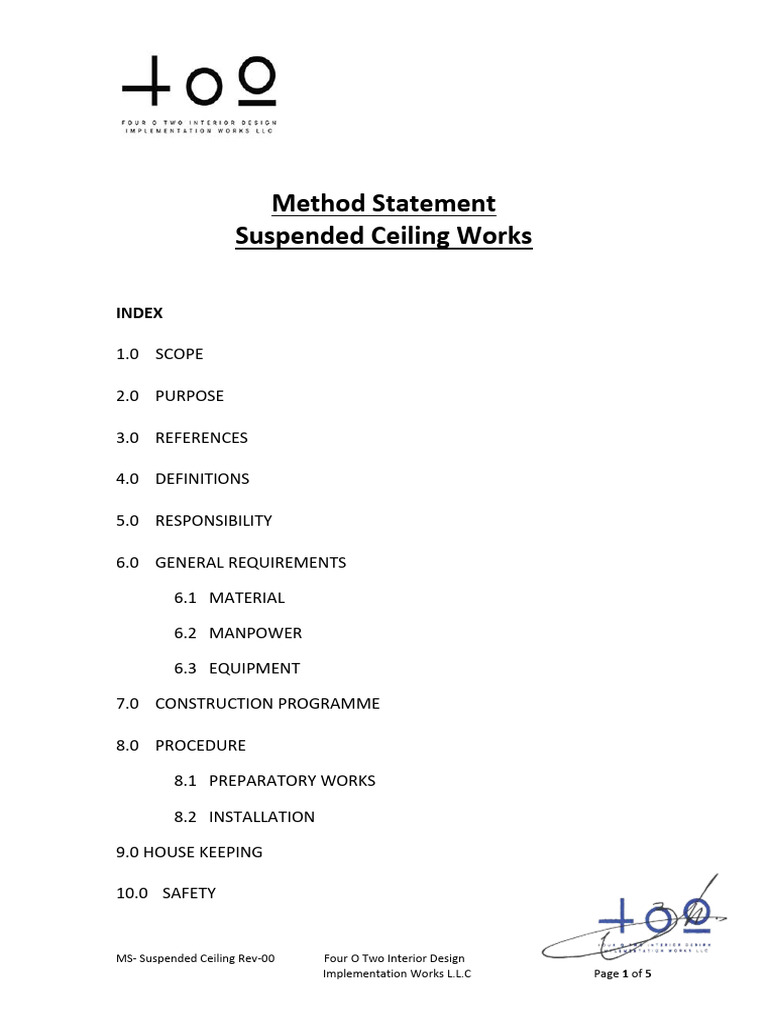 Suspended Ceiling Installation Method | PDF | Quality Assurance ...