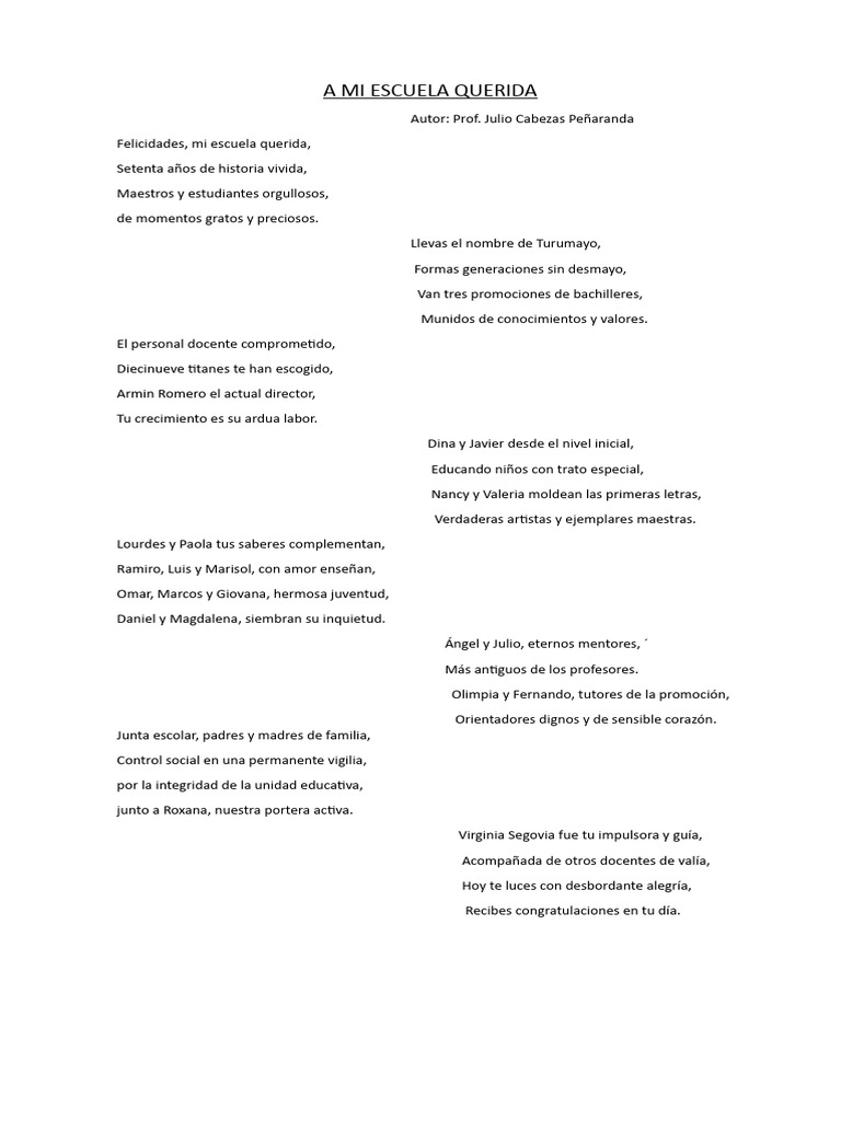 A Mi Escuela Querida | PDF