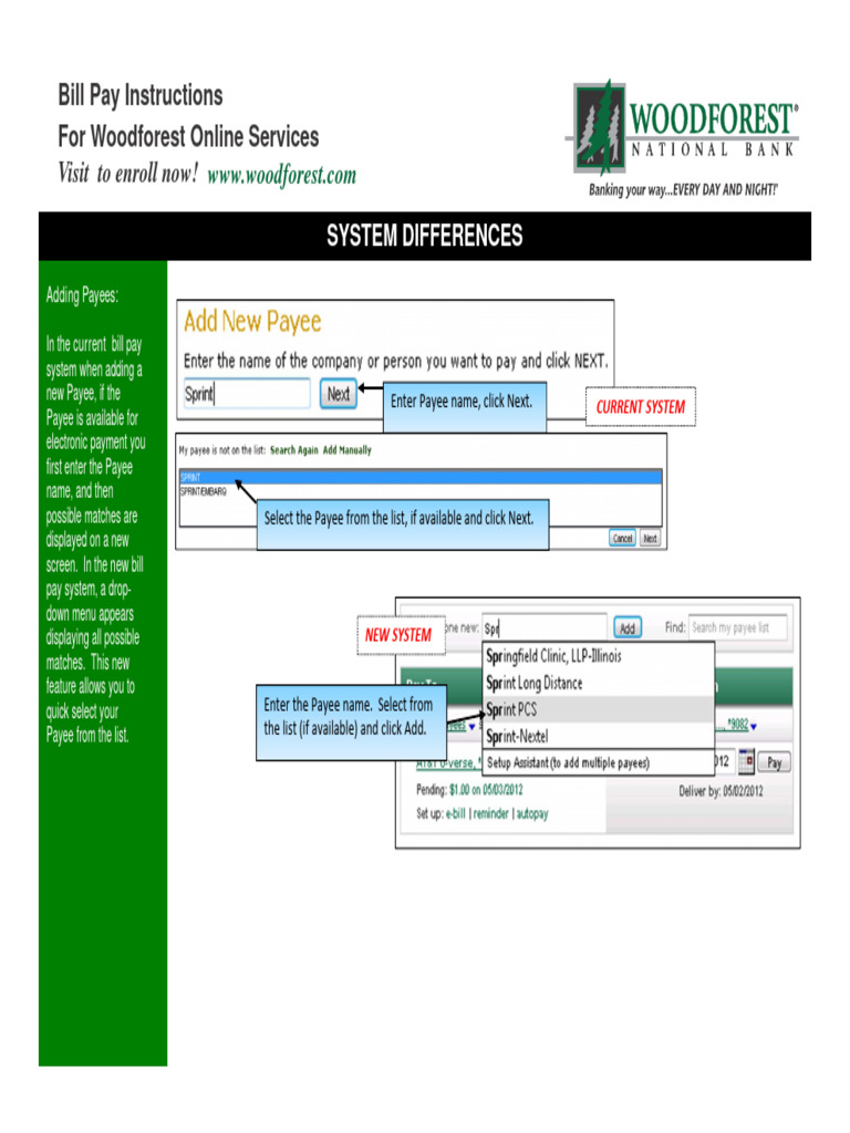 Bill Pay Current vs. New Features | PDF | Payments | Cheque