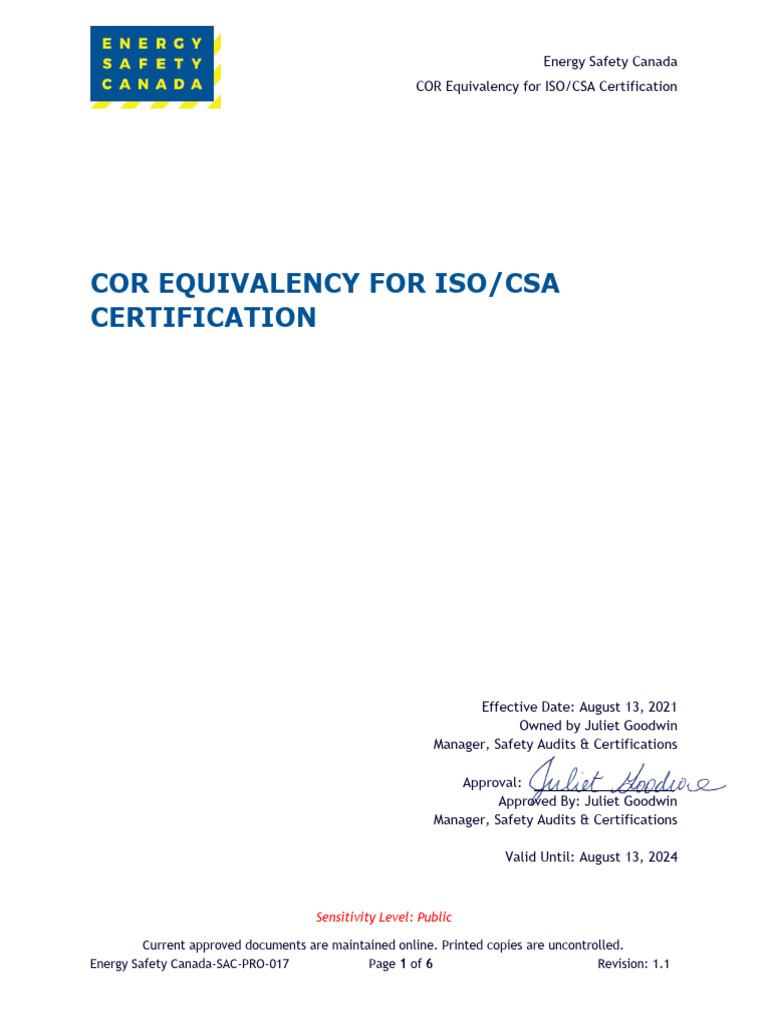 SAC PRO 017 COR Equivalency For ISO Certification | PDF | Audit ...