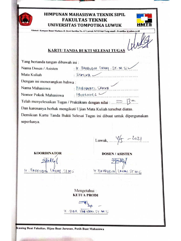 Bukti TB Statika | PDF