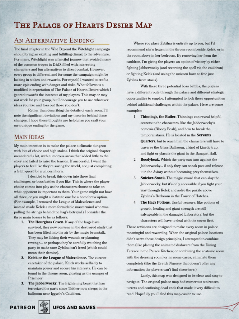 Palace of Hearts Desire - Notes | PDF