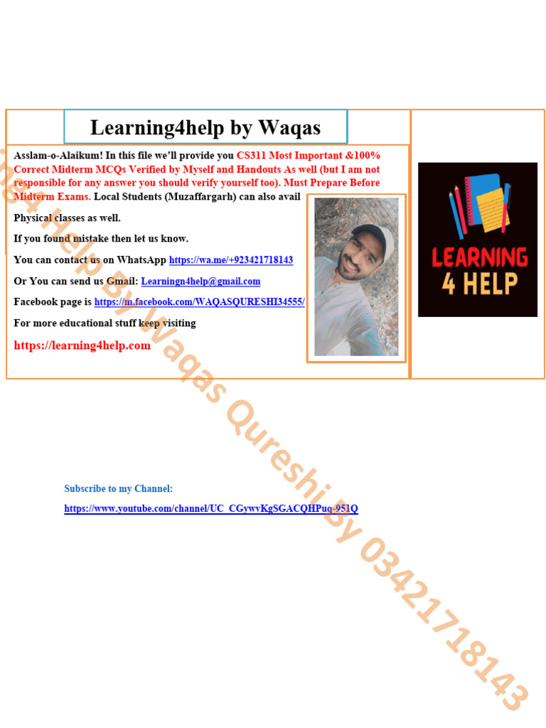 CS311 Midterm by Learning4Help | PDF