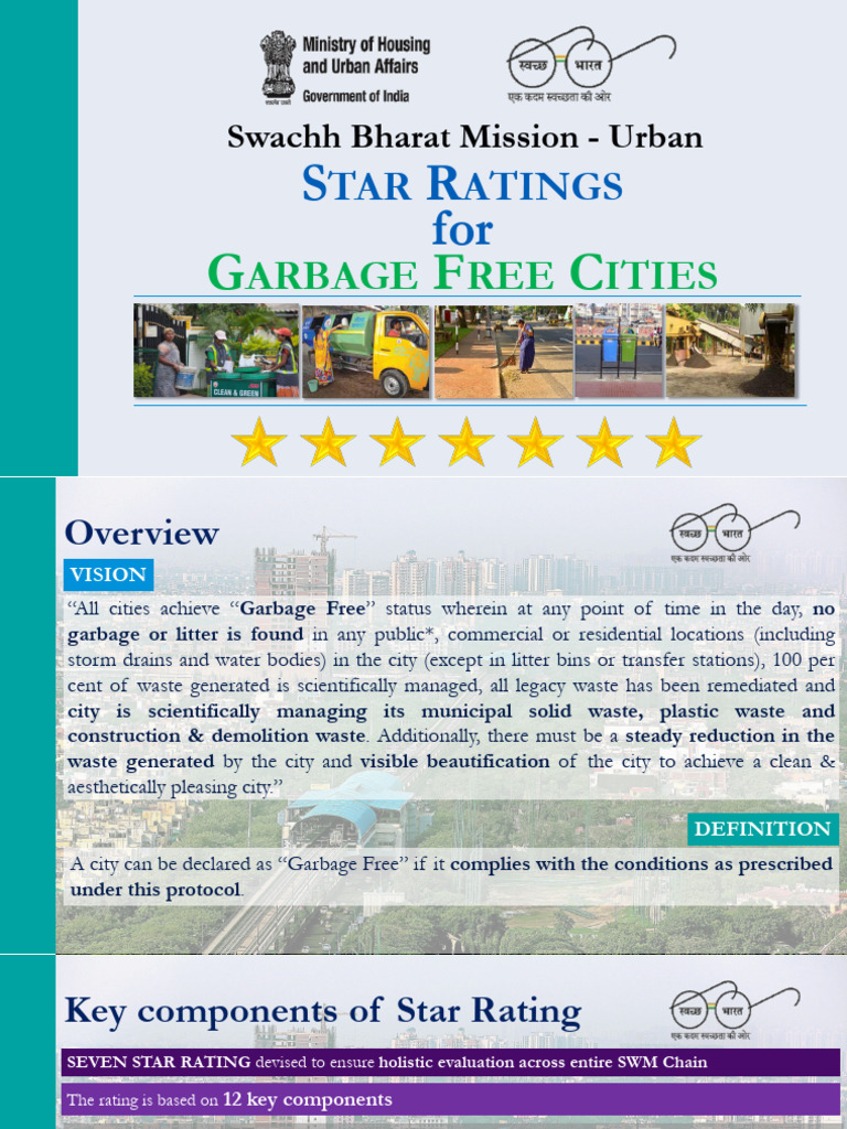 Star Rating for Garbage Free Cities | Download Free PDF | Waste | Pollution