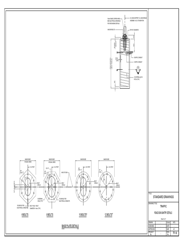 12 Bolts 10 Bolts 6 Bolts 8 Bolts: Standard Drawings | PDF | Screw ...