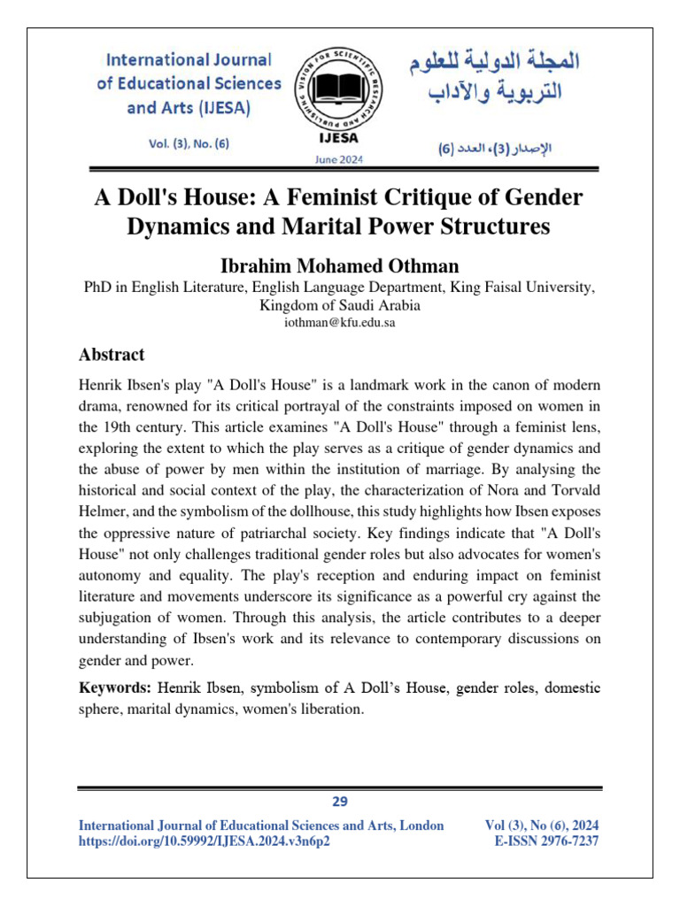 3-IJESA Vol 3 - No 6-June 2024 - Paper2-Dr. Ibrahim1 | PDF | Gender Studies | Feminism