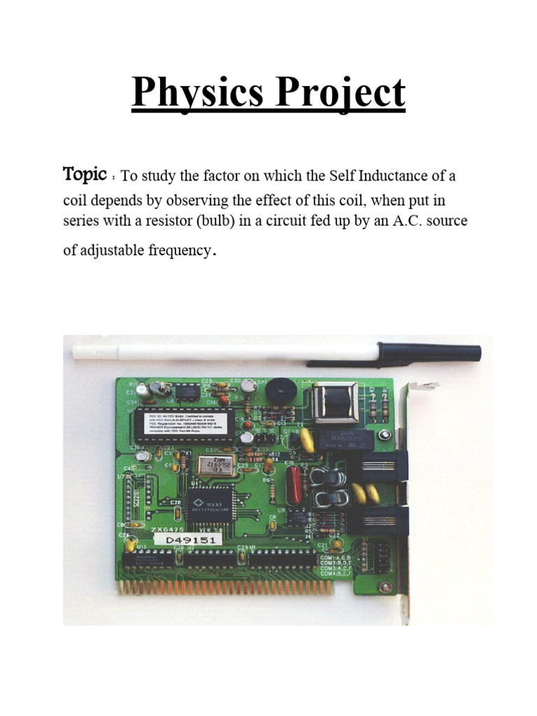 Physics Project File Pdf Inductor Inductance