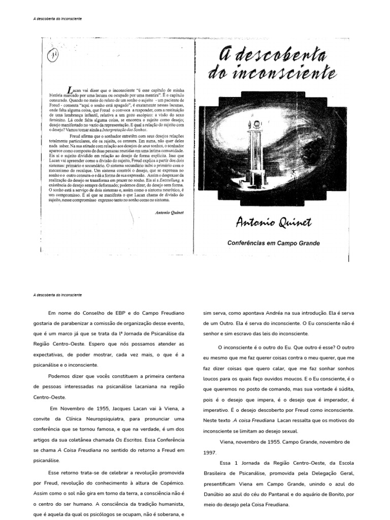 A Via Régia do Inconsciente em Freud | PDF | Sigmund Freud | Mente ...
