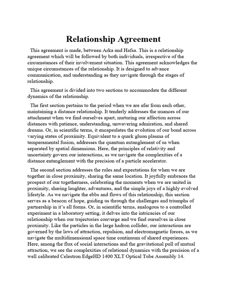 Relationship Agreement | PDF | Communication | Time