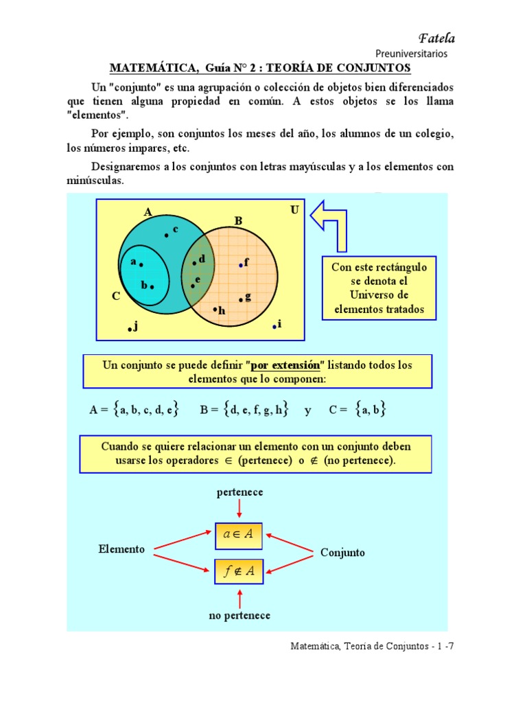 2) Teoría de Conjuntos | Conjunto (Matemáticas) | Objetos matemáticos