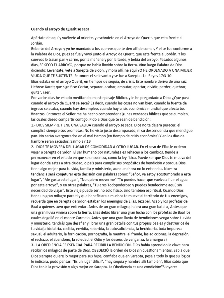 Cuando el arroyo de Querit se seca | PDF | Elijah | Dios