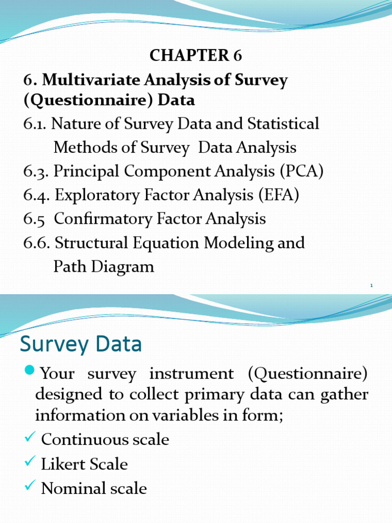 Chapter 6 - Multivariate Analysis of Survey Data (QDA) | PDF | Factor Analysis | Principal ...