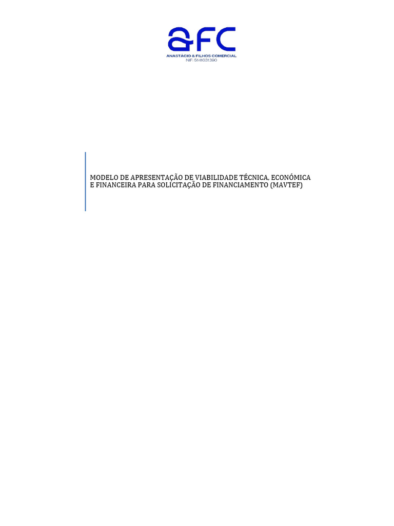 Modelo de Apresentacao de Viabilidade Tecnica Economica e Financeira Afc | PDF | Crédito ...