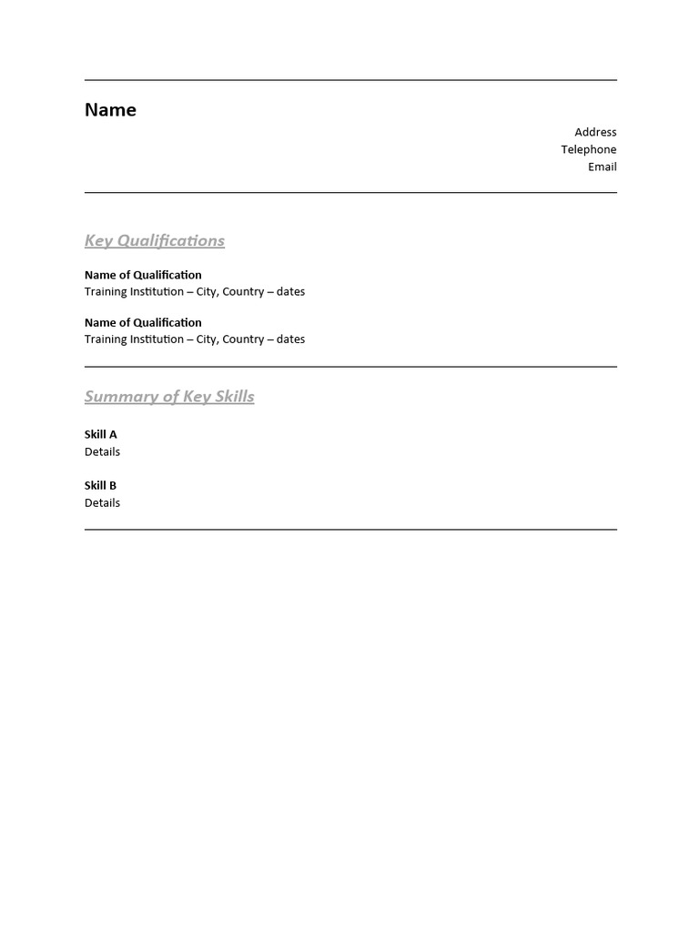 CV Template - New Zealand | PDF