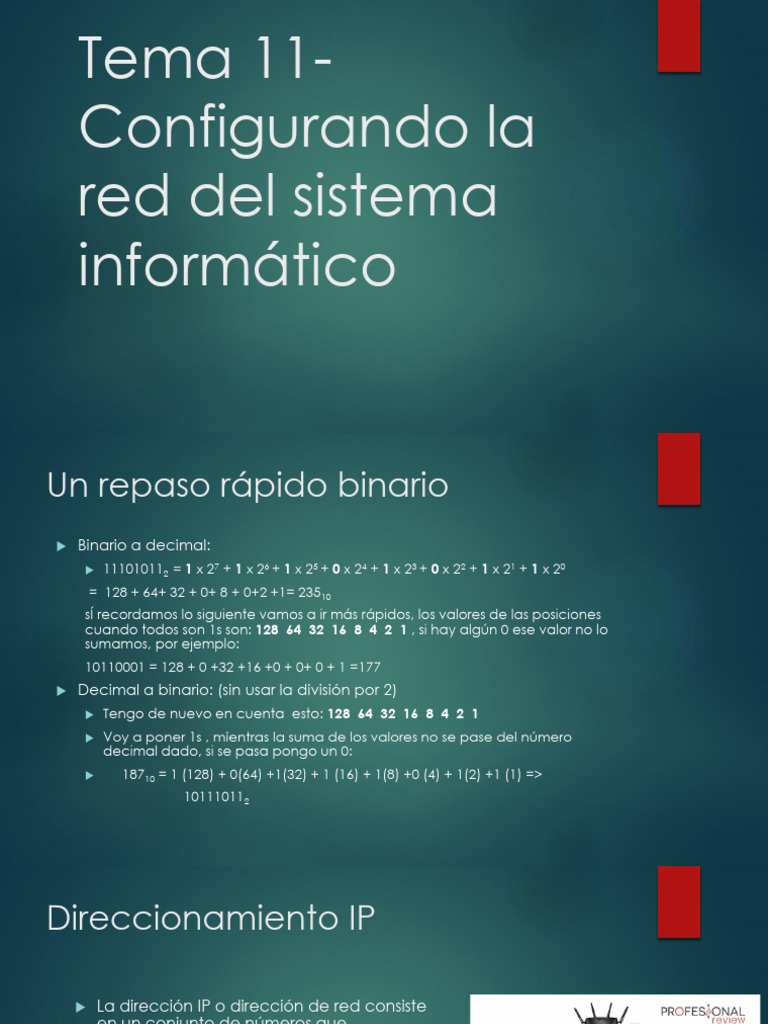 Tema 11 - Configurando La Red Del Sistema Informático | PDF | Dirección ... Tema 11 - Configurando La Red Del Sistema Informático | PDF | Dirección ...