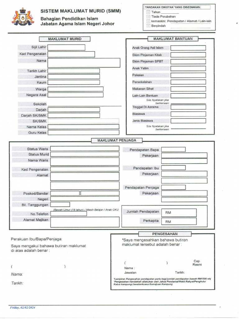 Borang SMM Kosong | PDF