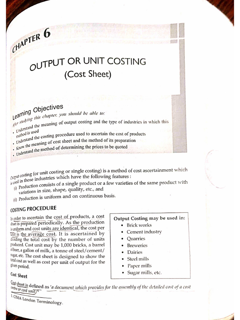 Unit Costing | PDF