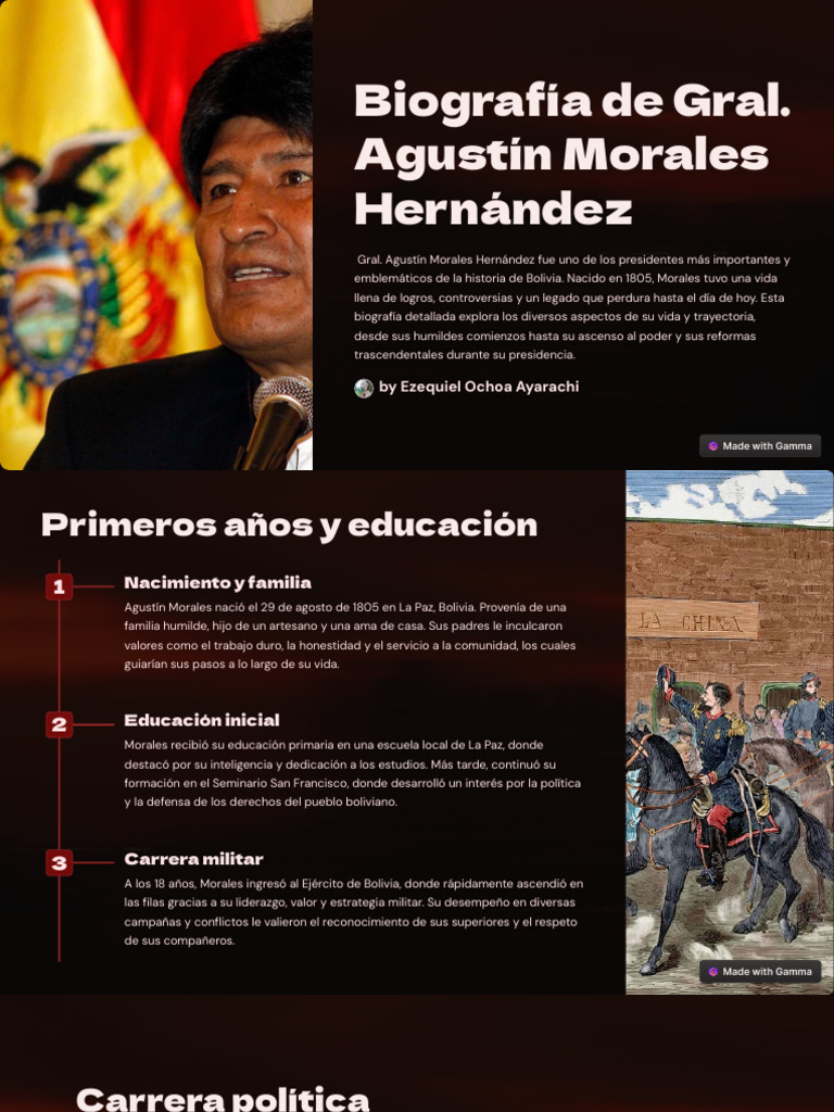 Biografia de Gral Agustin Morales Hernandez | PDF | Bolivia | Empoderamiento