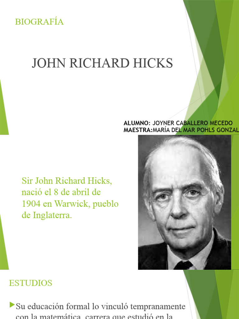 Joy Caballero Macedo - JOHN HICKS | PDF | Economias | Ciencias económicas