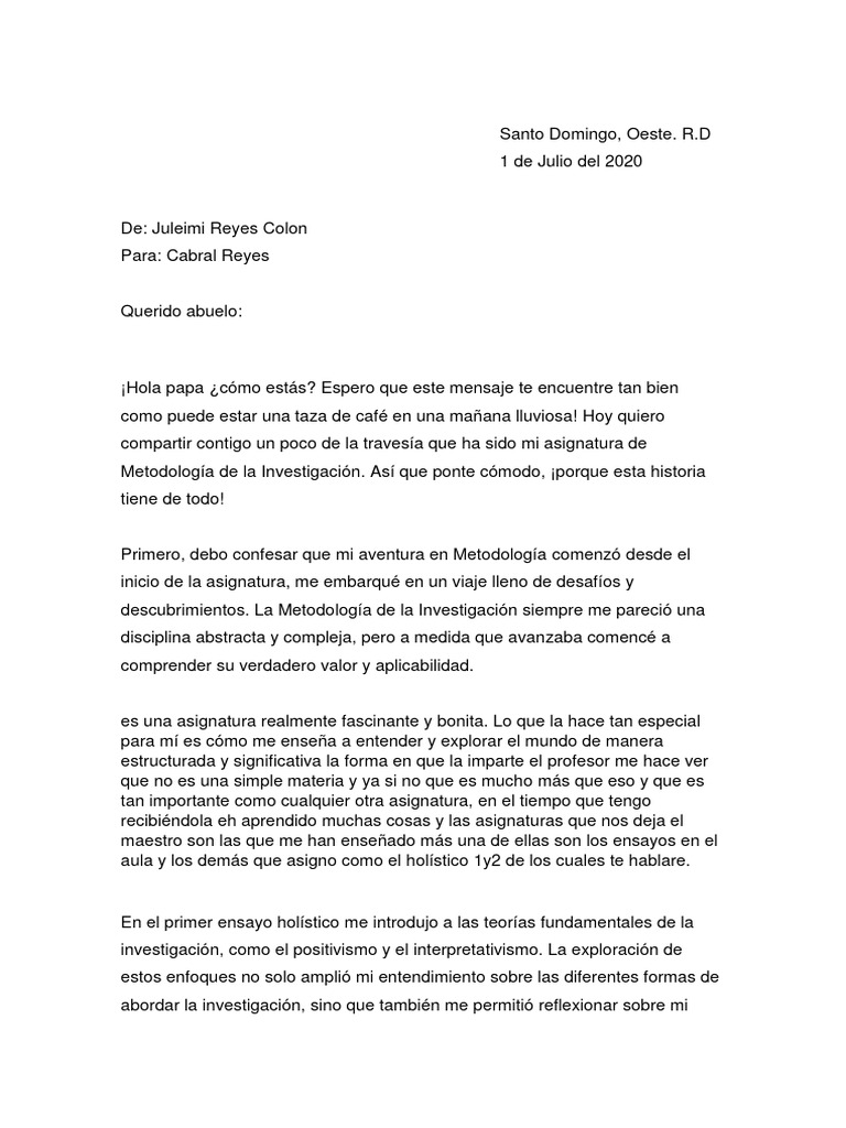 Carta | PDF | Método científico | Holismo
