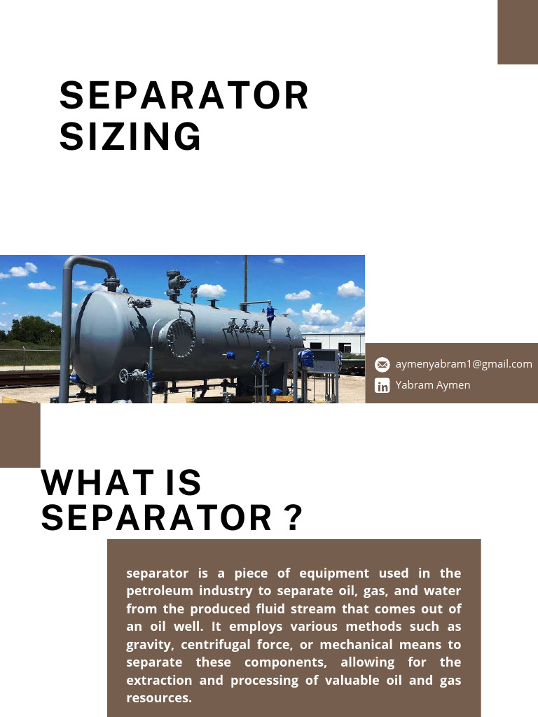 Separators Sizing YABRAM AYMEN | PDF | Phases Of Matter | Soft Matter