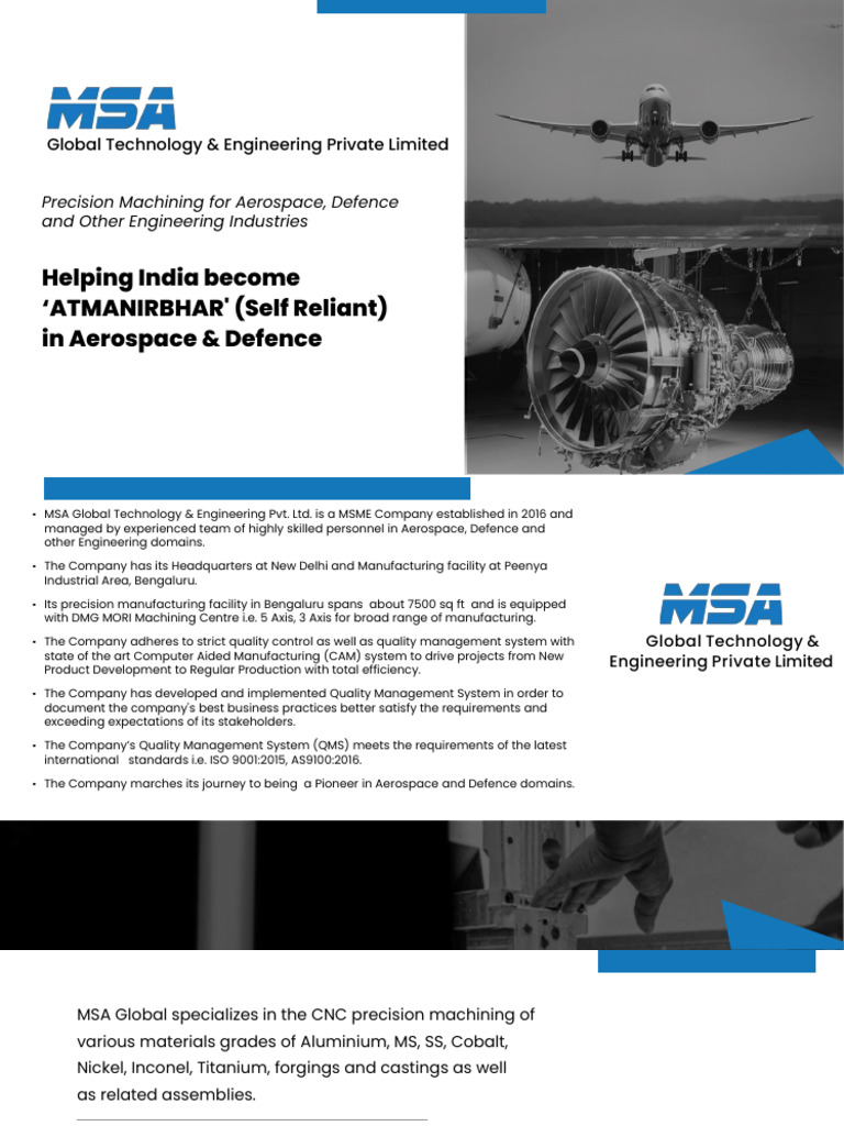 MSA Global - Manufacturing Profile - Aero | PDF | Machining | Engineering