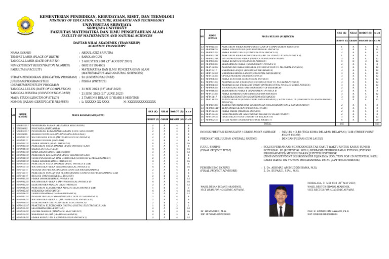 Abdul Aziz Saputra | PDF | Physics | Theoretical Physics
