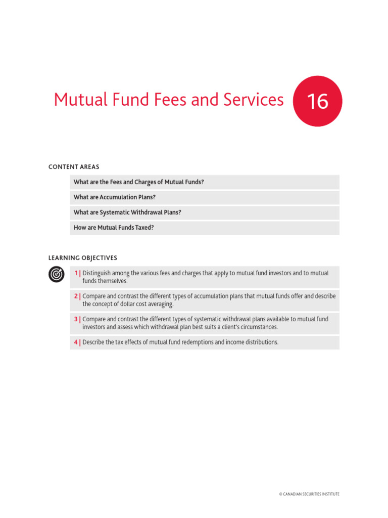 CH 16-Mutual Fund Fees and Services | PDF | Investment Fund | Mutual Funds