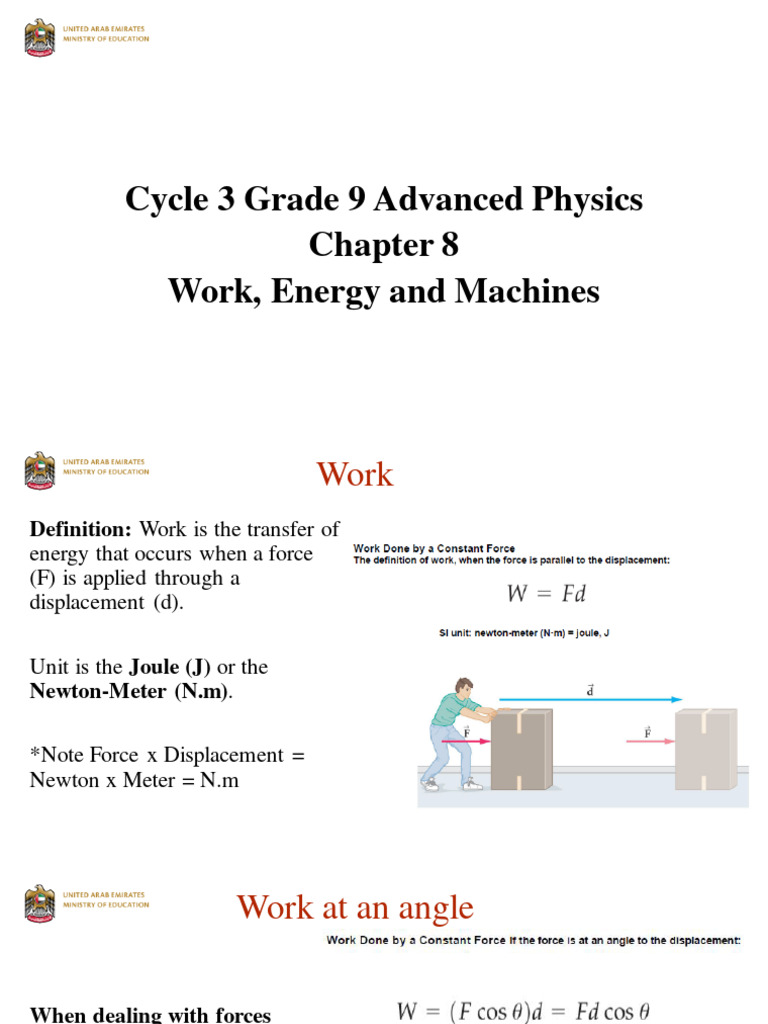 Chapter 8 - Work and Energy Work Sheet | PDF | Potential Energy | Force