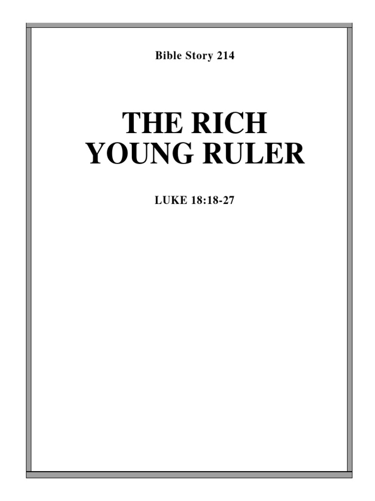 214 The Rich Young Ruler | PDF | Eternal Life (Christianity) | Gospel ...