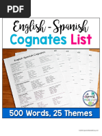 Lista de 100 Cognados | PDF | Lingüística | Cognición
