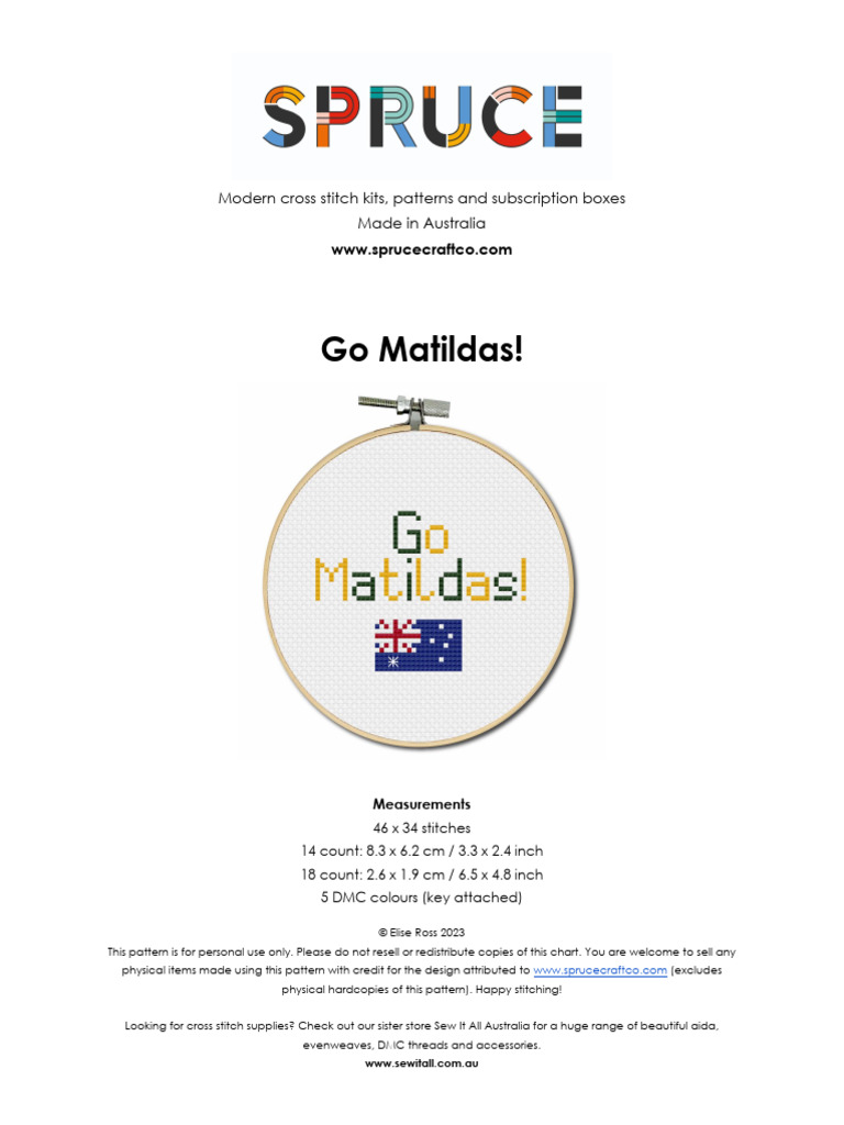 Go Matildas | PDF | Textile Arts | Needlework